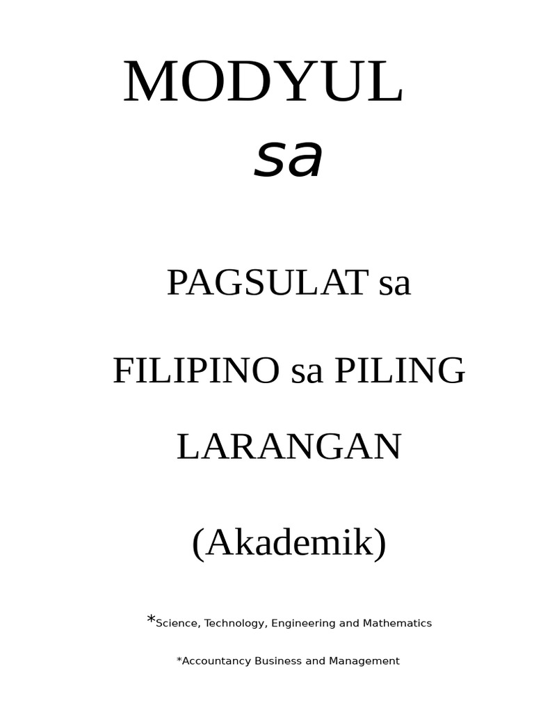 Q3 Modyul 4 Pagsulat Sa Filipino Sa Piling Larangan Akademik | PDF