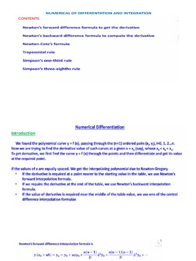 Numerical Differentiation | PDF