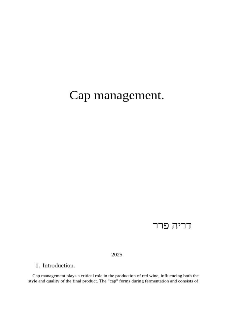 Cap Management in Red Wine Fermentation | PDF | Phenolic Content In ...