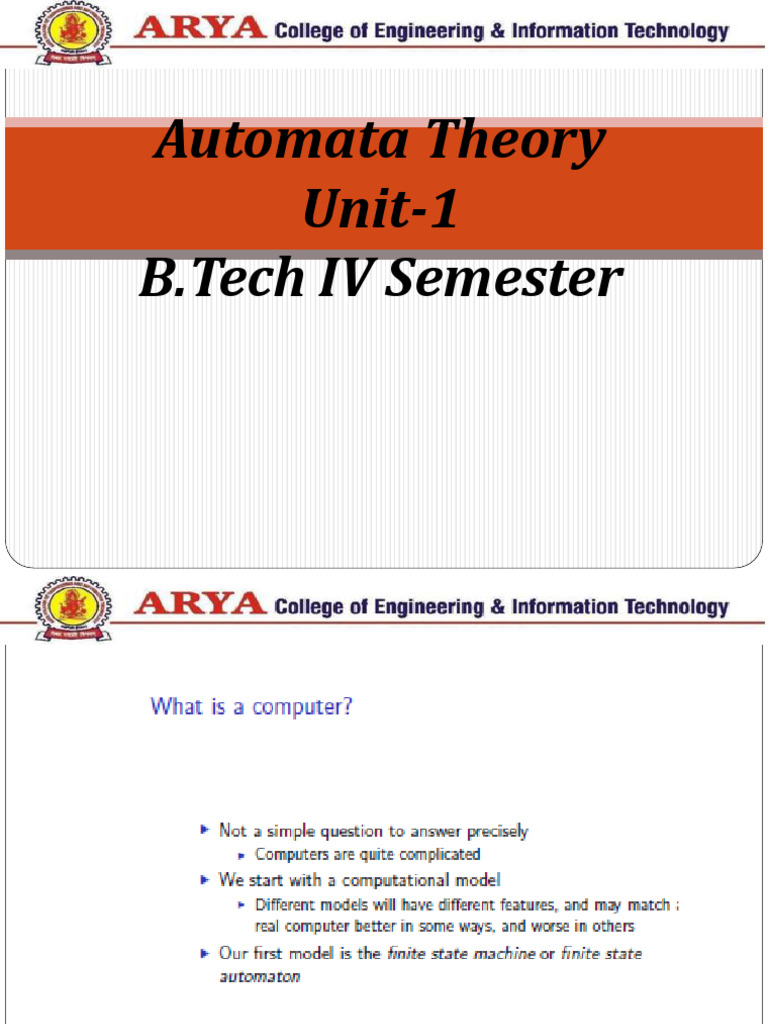 TOC UNIT-1 - 2.automata Theory | PDF