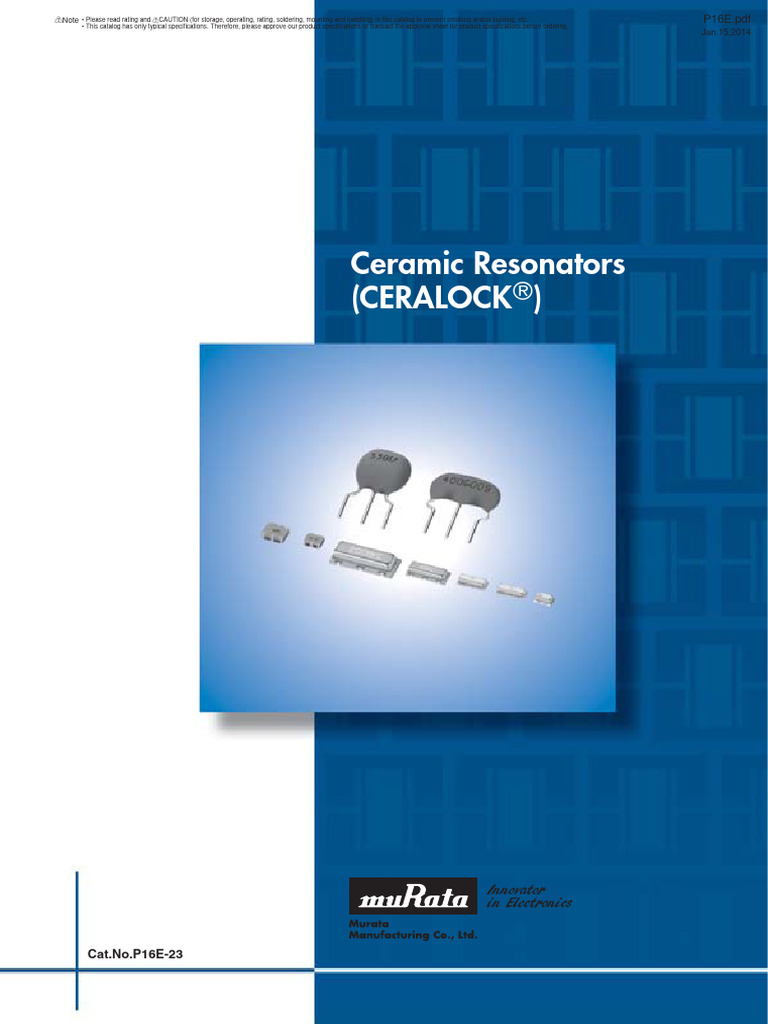 1872_8mhz Ceramic Resonator | PDF | Electronics | Electrical Engineering