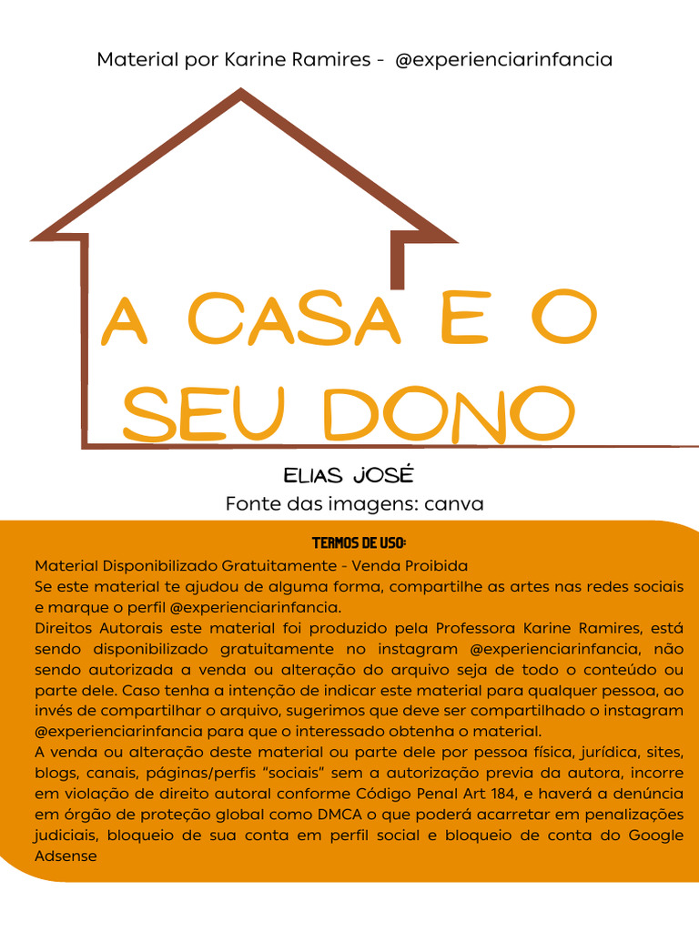 Poema "A Casa e o Seu Dono" de Elias José | PDF