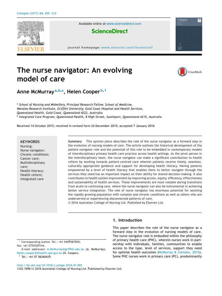 Nurse Navigator: Advancing Care Models | PDF | Health Care | Nursing