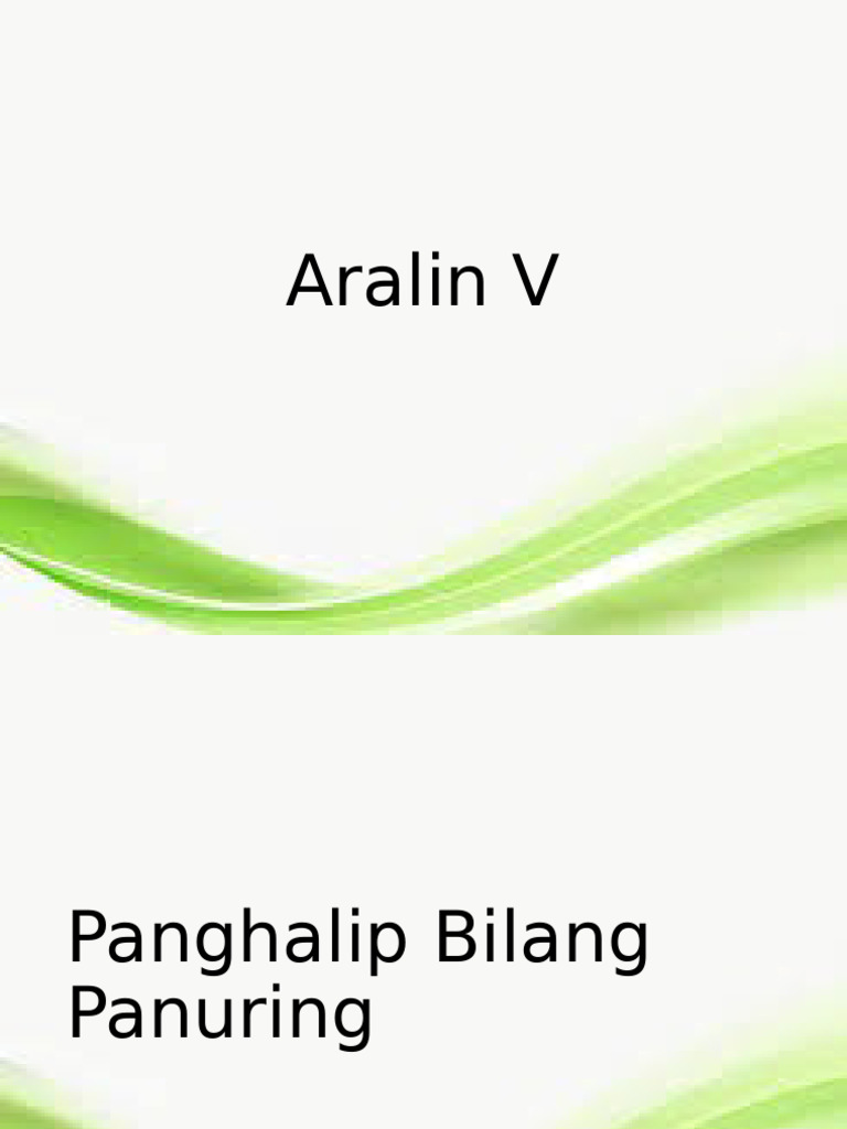 Aralin V Ten | PDF