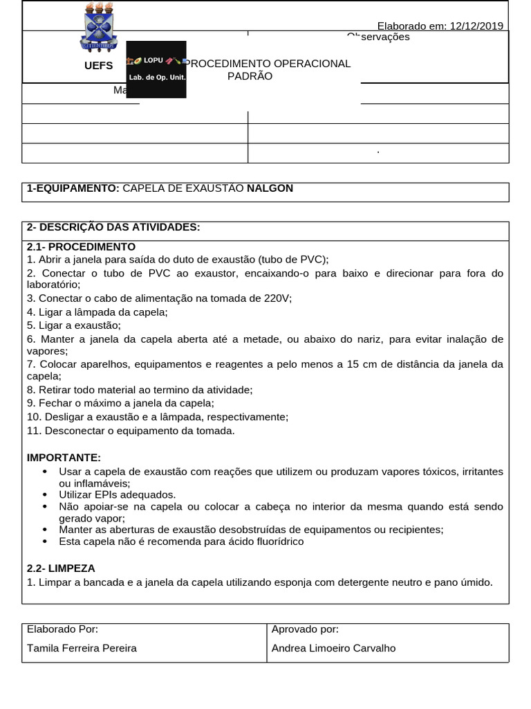 Pop Capela de Exaustão | PDF