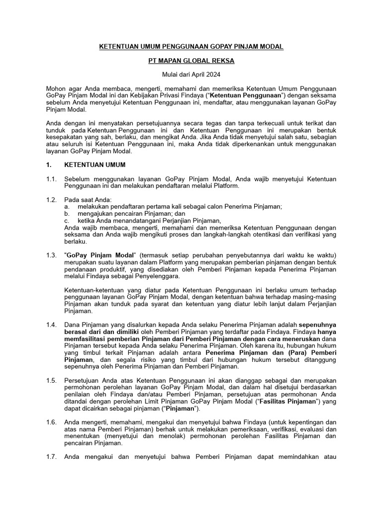 Syarat & Ketentuan GPM | PDF