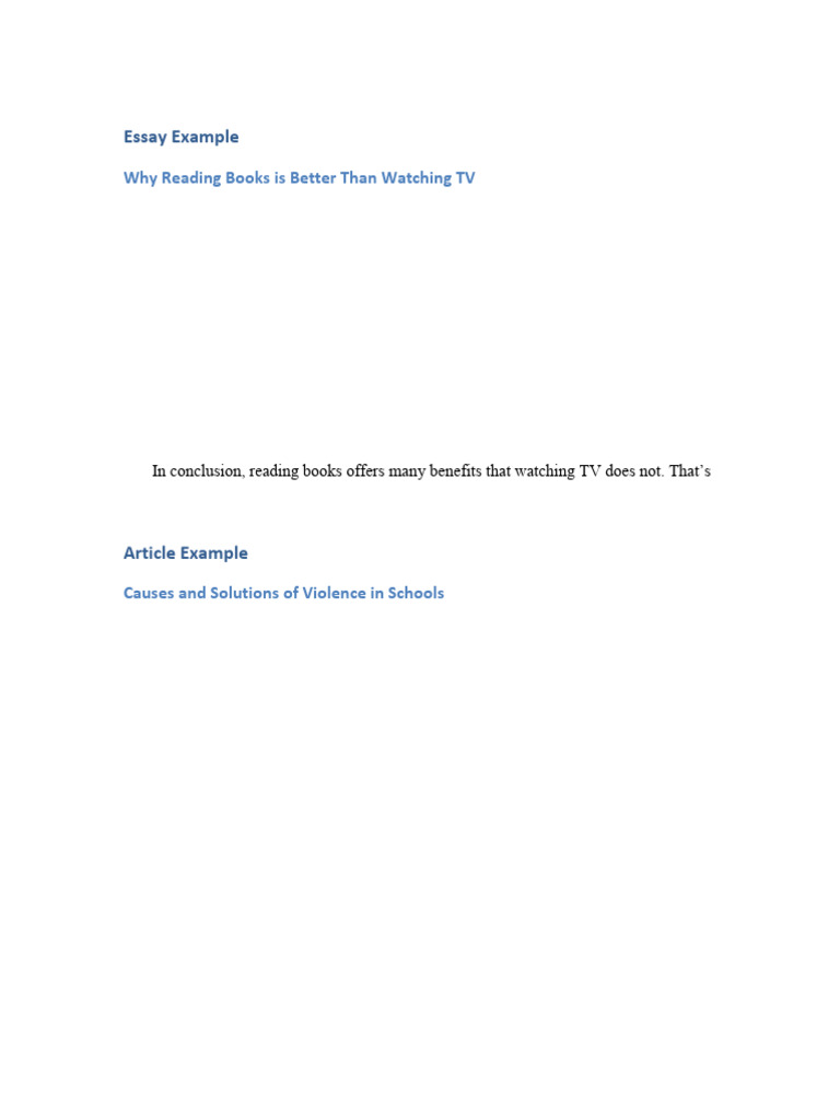 Essay and Article Examples 2 | PDF
