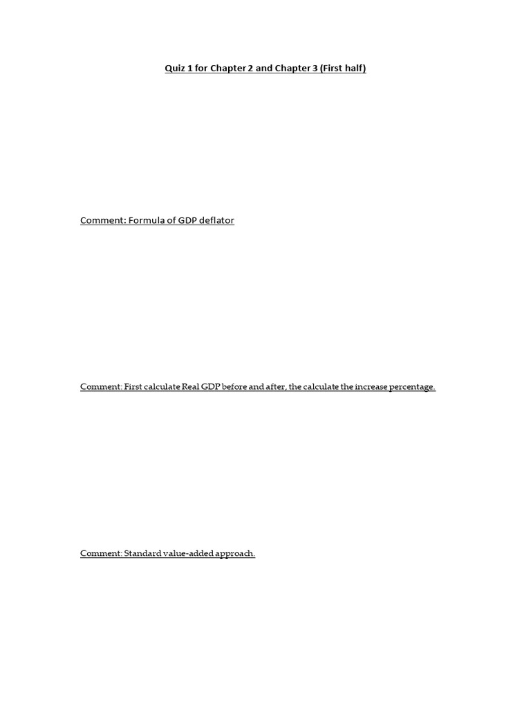 Chapter 2 & 3 Quiz on GDP and Unemployment | PDF | Gross Domestic ...
