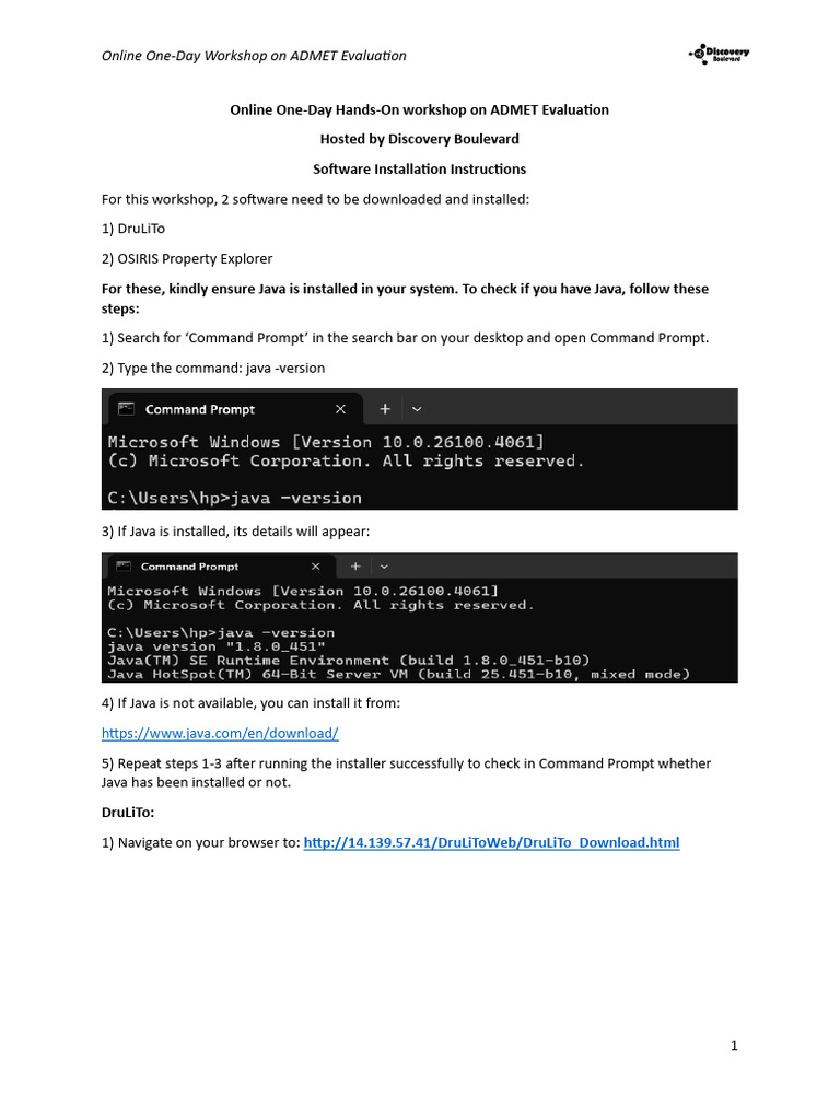 ADMET Software Installation Instructions | PDF