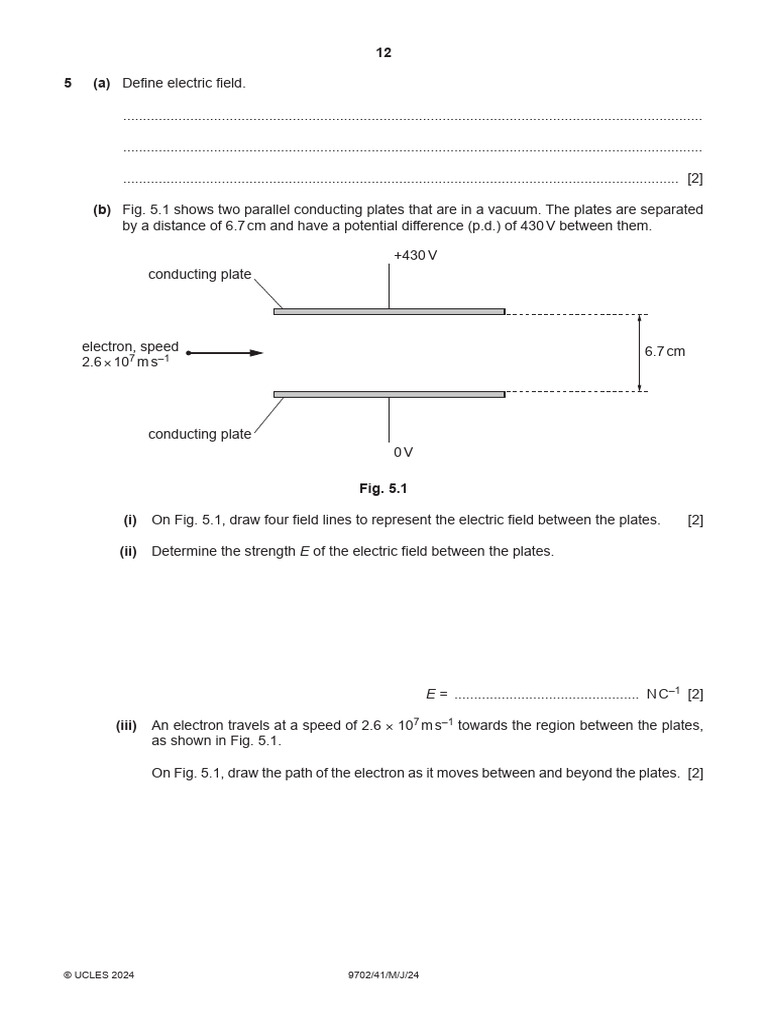 9702/41/M/J/24 © Ucles 2024 | PDF | Electric Field | Magnetic Field