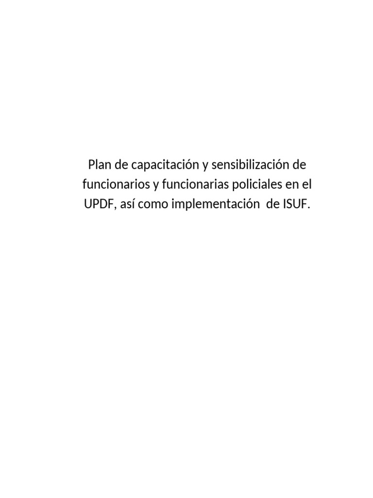 Plan Del Isuf | PDF | Policía