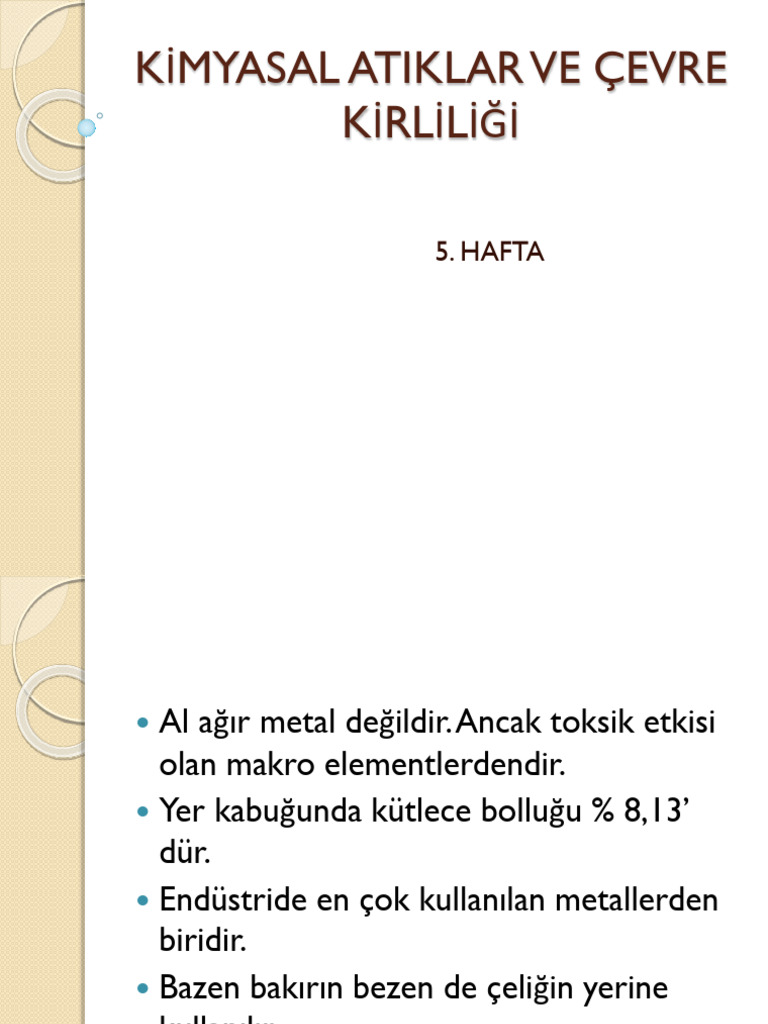 Ki̇myasal Atiklar Ve Çevre Ki̇rli̇li̇ği̇-5.Hafta | PDF