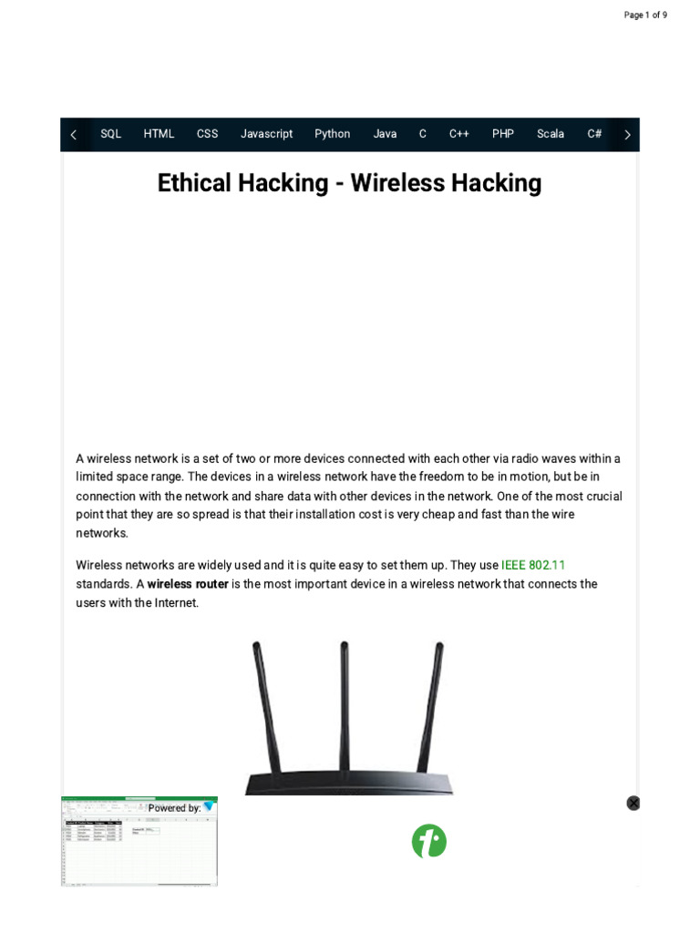 Ethical Hacking Wireless Security | PDF | Computer Network | Computing