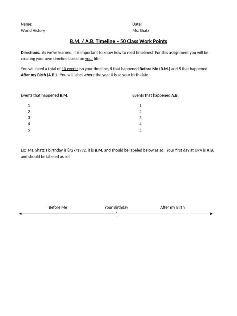 TImeline of Me | PDF