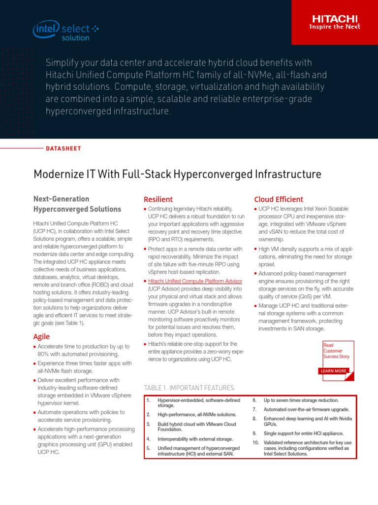 Unified Compute Platform HC Datasheet | PDF | Cloud Computing ...