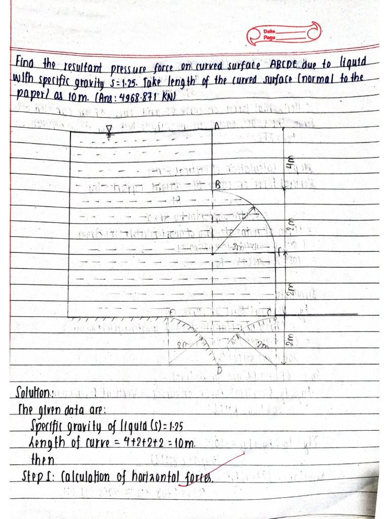 Hydrostatics question fluid mechanics | PDF