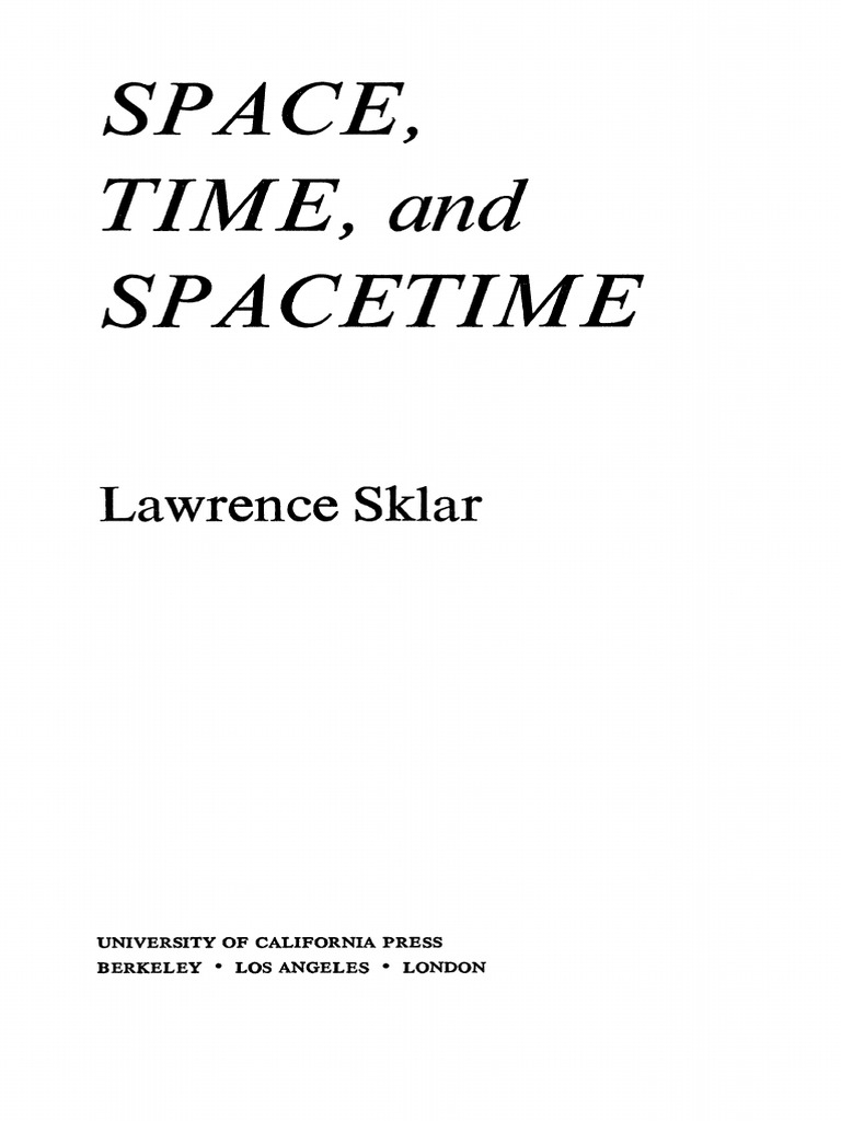 Lawrence Sklar Space, Time, and Spacetime | PDF