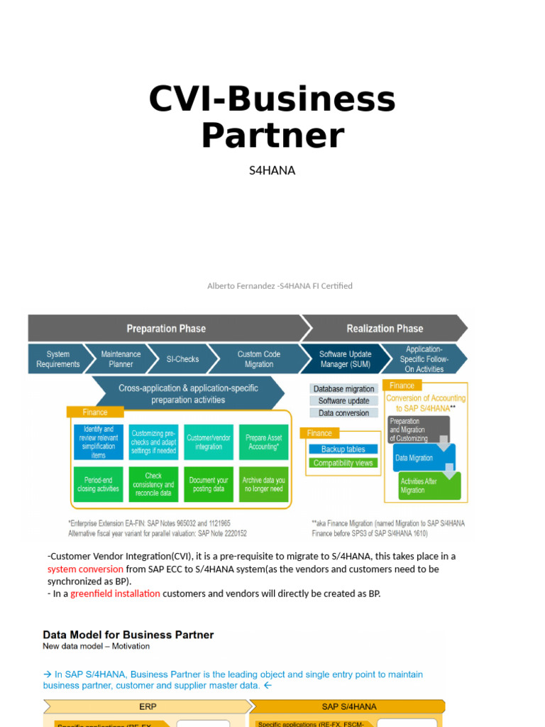 CVI for SAP S/4HANA Business Partner Integration | PDF | Software ...