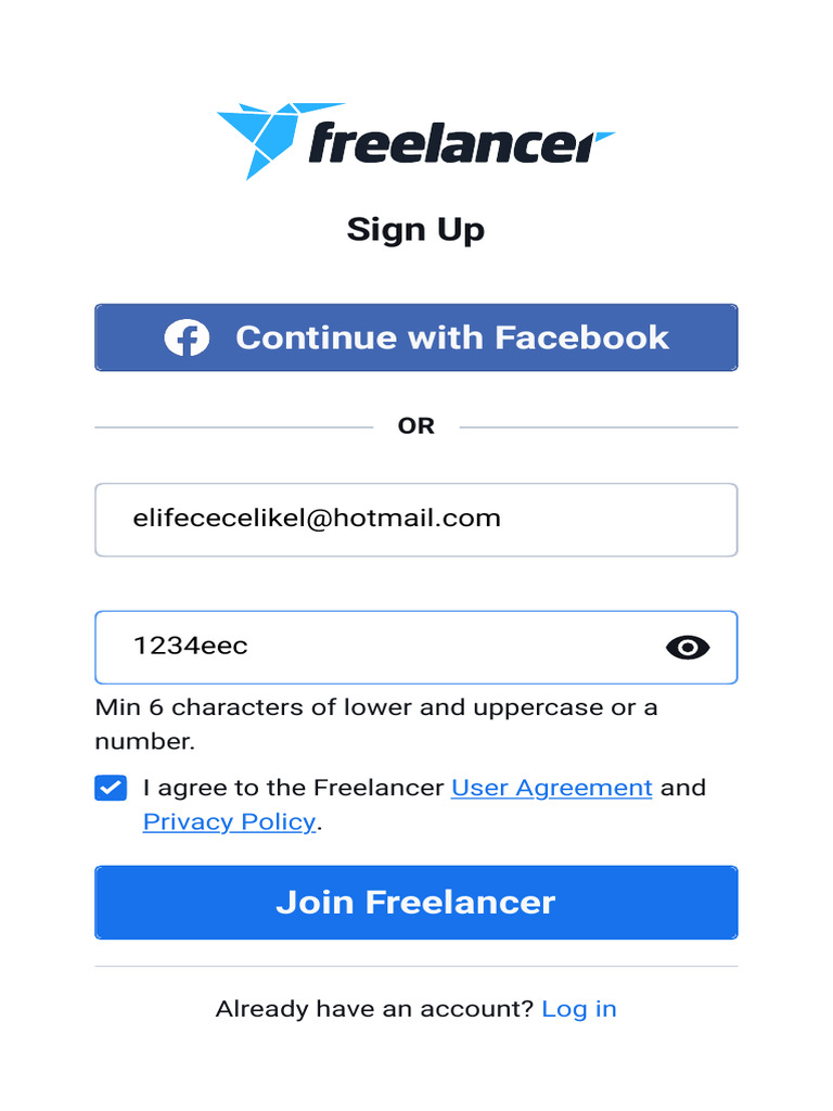 User Signup Freelancer | PDF