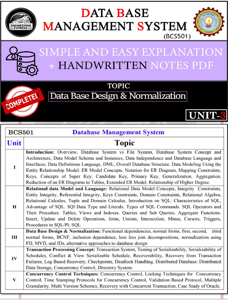 DBMS Unit 3 Updated by Engineering Express | PDF