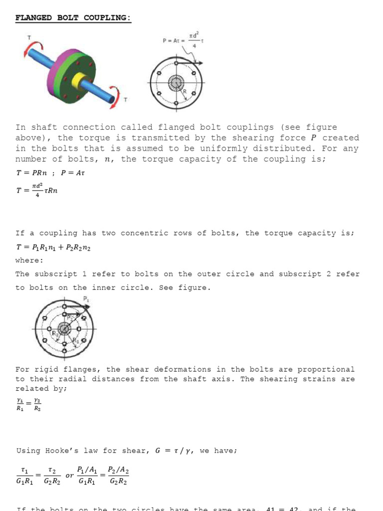 Es 13 - Module 7 - Flanged Bolt Coupling | PDF | Stress (Mechanics) | Continuum Mechanics