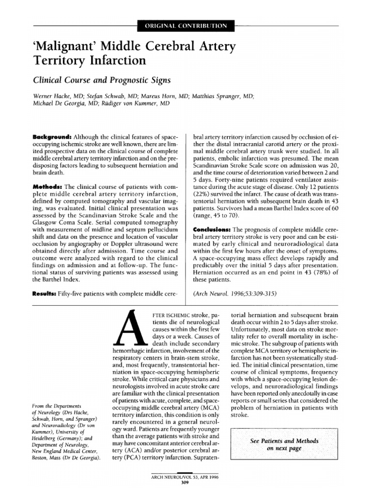 IMA clinical course | PDF | Stroke | Medical Specialties