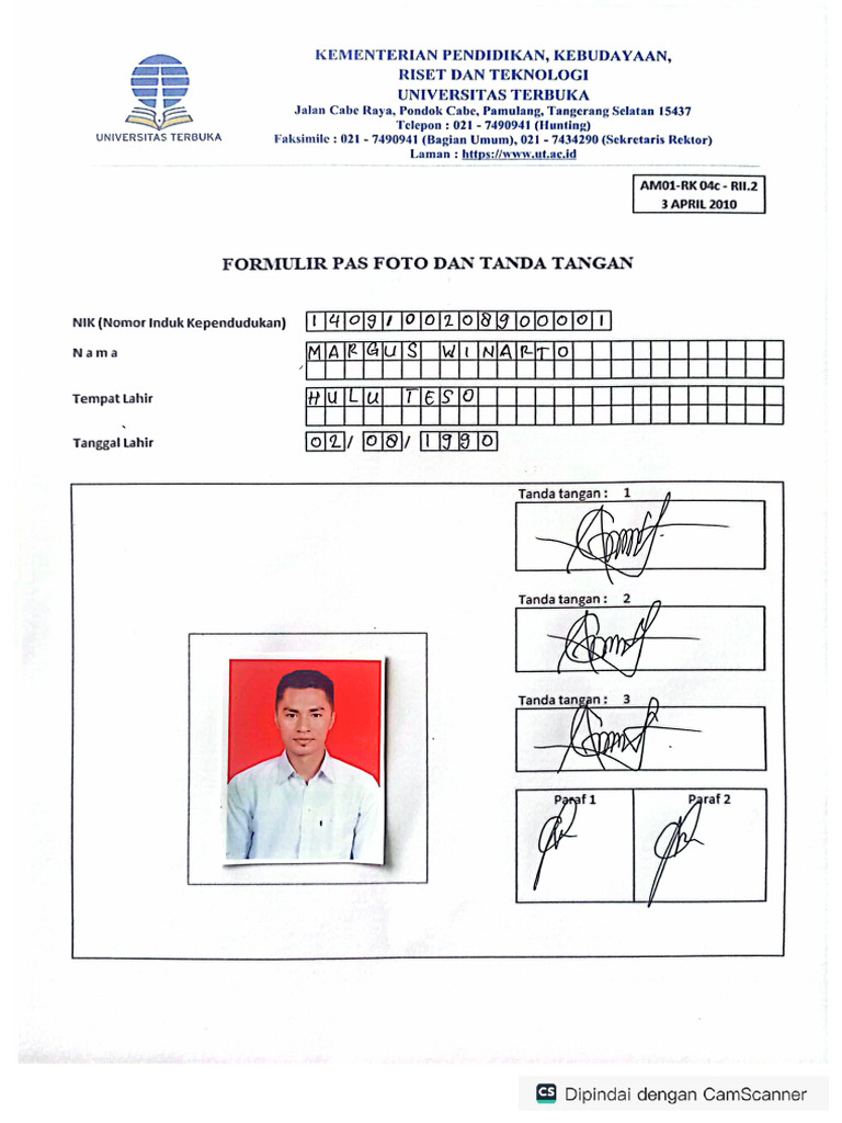 Formulir Tanda Tangan | PDF