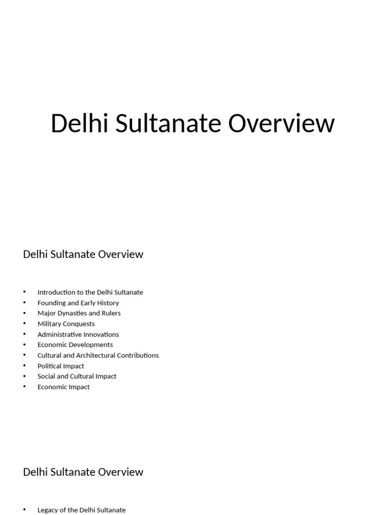 Delhi Sultanate Overview 3 | PDF | Delhi | Asia