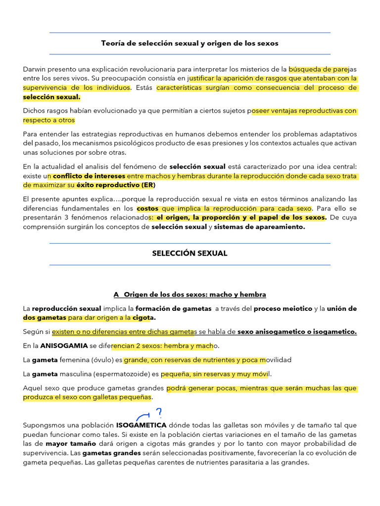 Resumen - Clase 7 | PDF | Selección sexual | Sexo