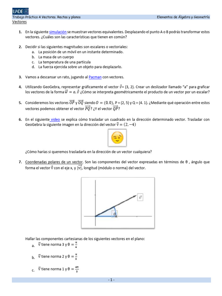 TP 4 - Eag 2021 | PDF | Vector Euclidiano | Ecuaciones