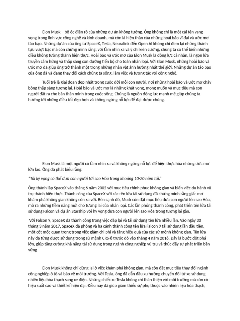 Elon Musk Word | PDF