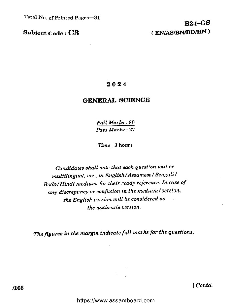 Class 10 General Science c3 2024 | PDF