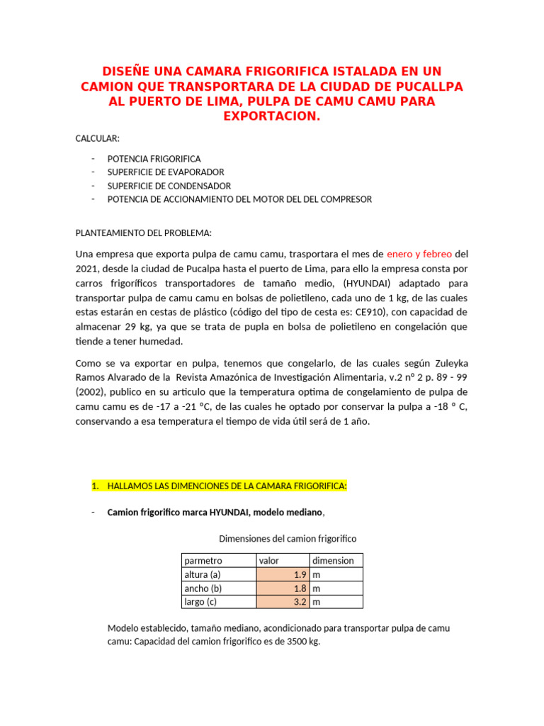 Davila Exmen Refri Camu Camu | PDF | Aislamiento térmico | Fenómenos de transporte