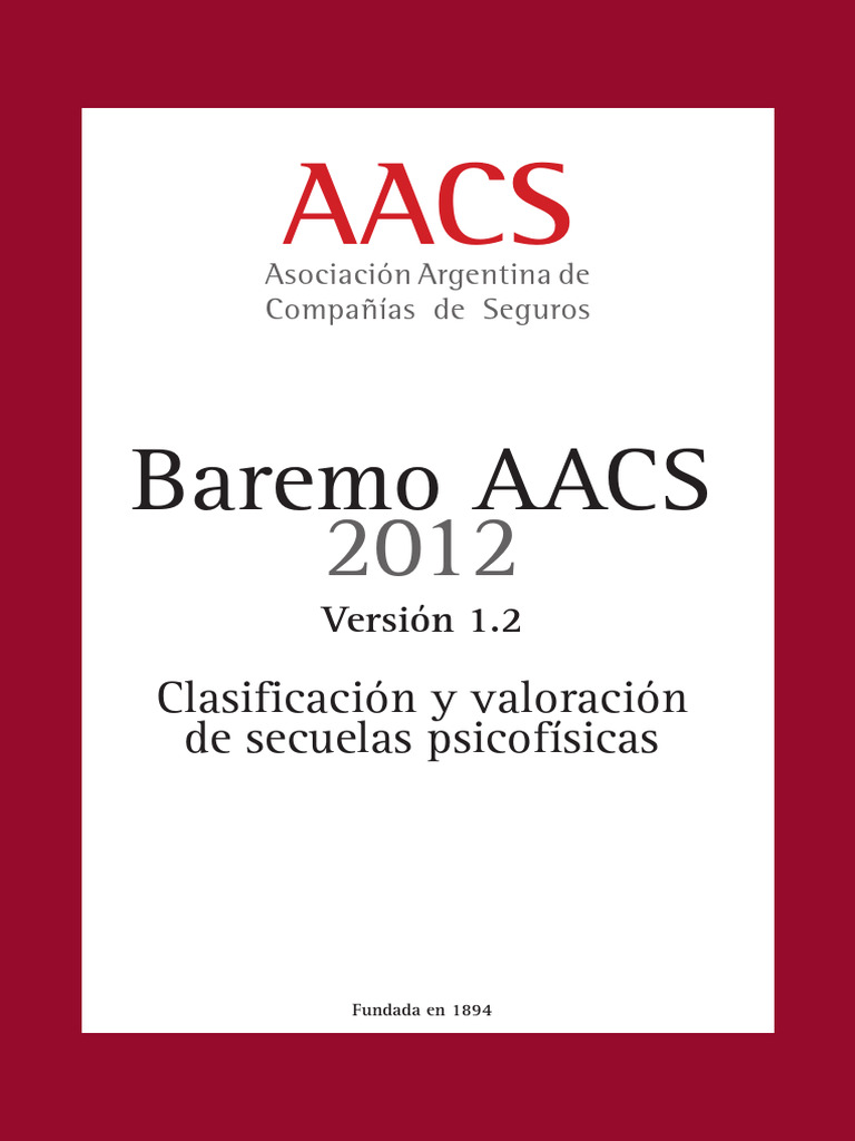 Baremo Aaacs | PDF | La columna vertebral | Neurosis