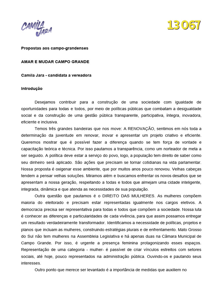 Propostas Camila Jara(2) | PDF | Internet | Cidadania