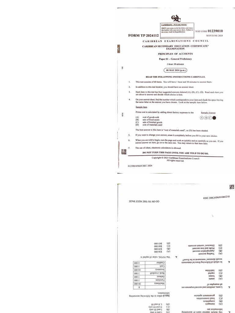 POA P1 MJ 2024 - Booklet | PDF
