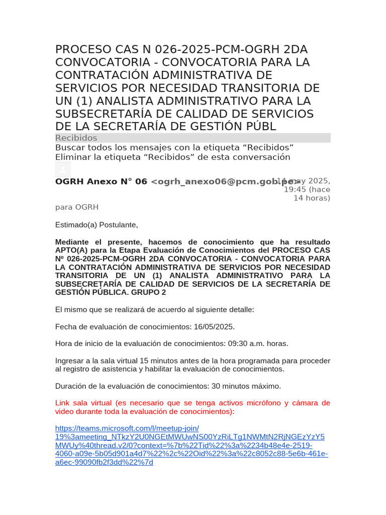 Proceso Cas N 026 | PDF