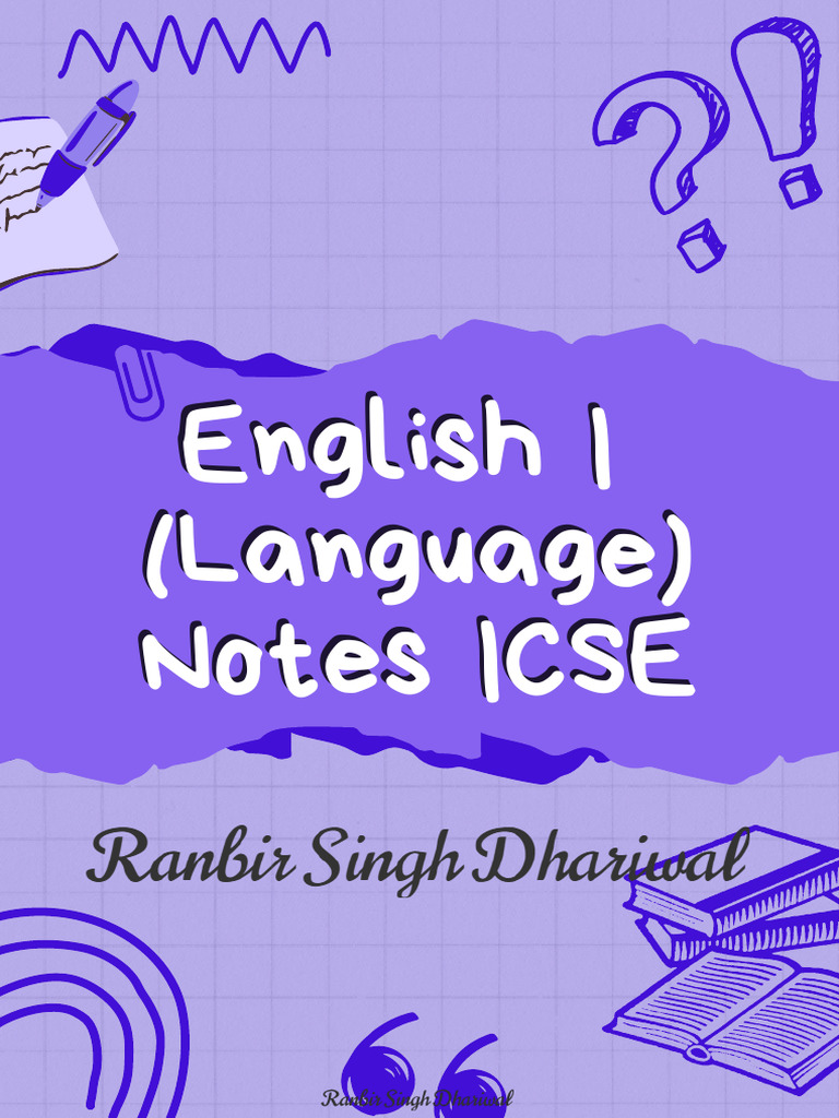 Class X ICSE English Language Handwritten Notes and Format | PDF