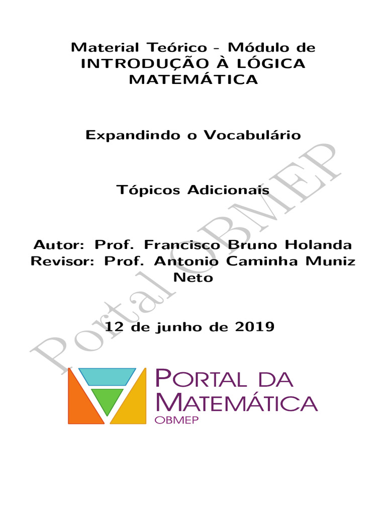 Introdução à Lógica Matemática | PDF | Argumento | Lógica matemática