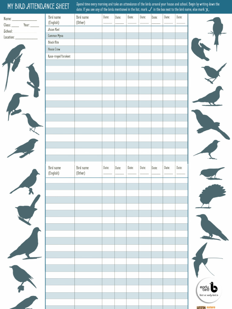 Bird attendance sheet | PDF