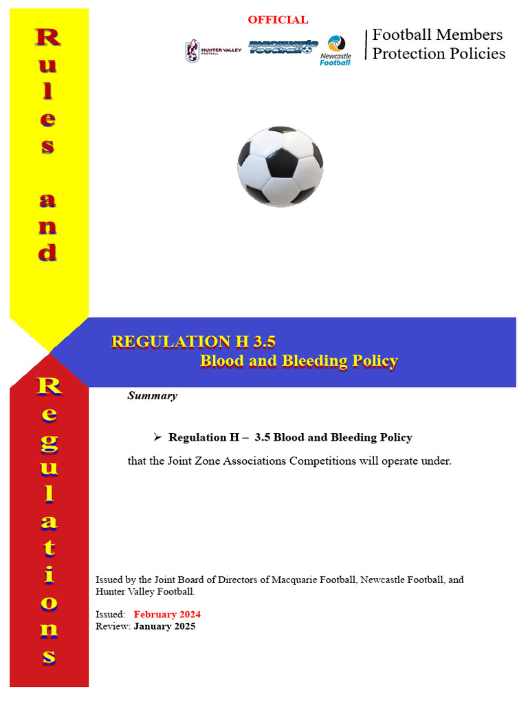 Blood and Bleeding Policy Overview | PDF | Medical Specialties