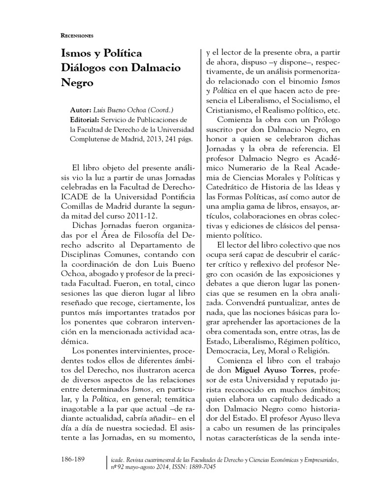 Ismos y Política Diálogos Con Dalmacio Negro | PDF | Estado (política) | Conservatismo