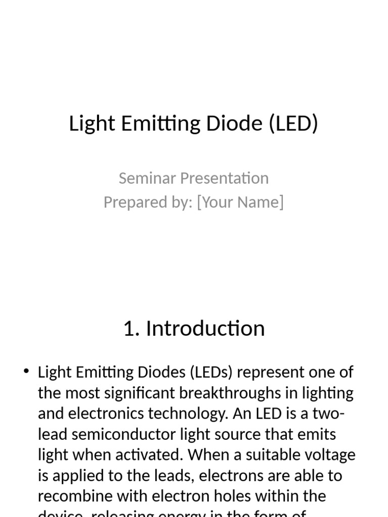 LED Project Presentation | PDF | Light Emitting Diode | P–N Junction