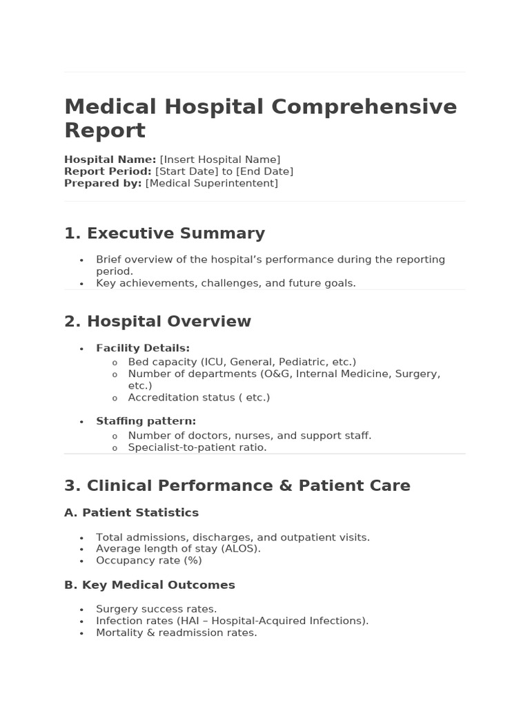 Comprehensive Hospital Performance Report | PDF