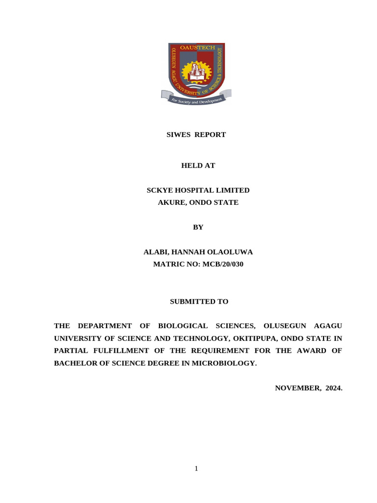 Hannah's Report | PDF | Serology | Health Sciences