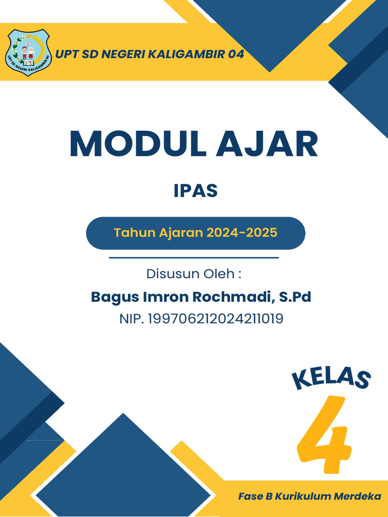 Biru Kuning Putih Profesional Sampul Modul Pembelajaran Dokumen A4 ...