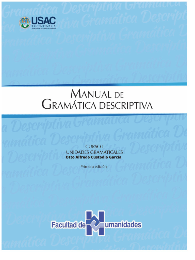 Manual de Gramática Descriptiva Curso I Unidades Gramaticales | PDF ...