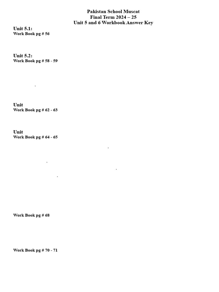 Grade 5 Workbook Unit 5 & 6 Ans Key | PDF | Linguistics | Linguistic Morphology