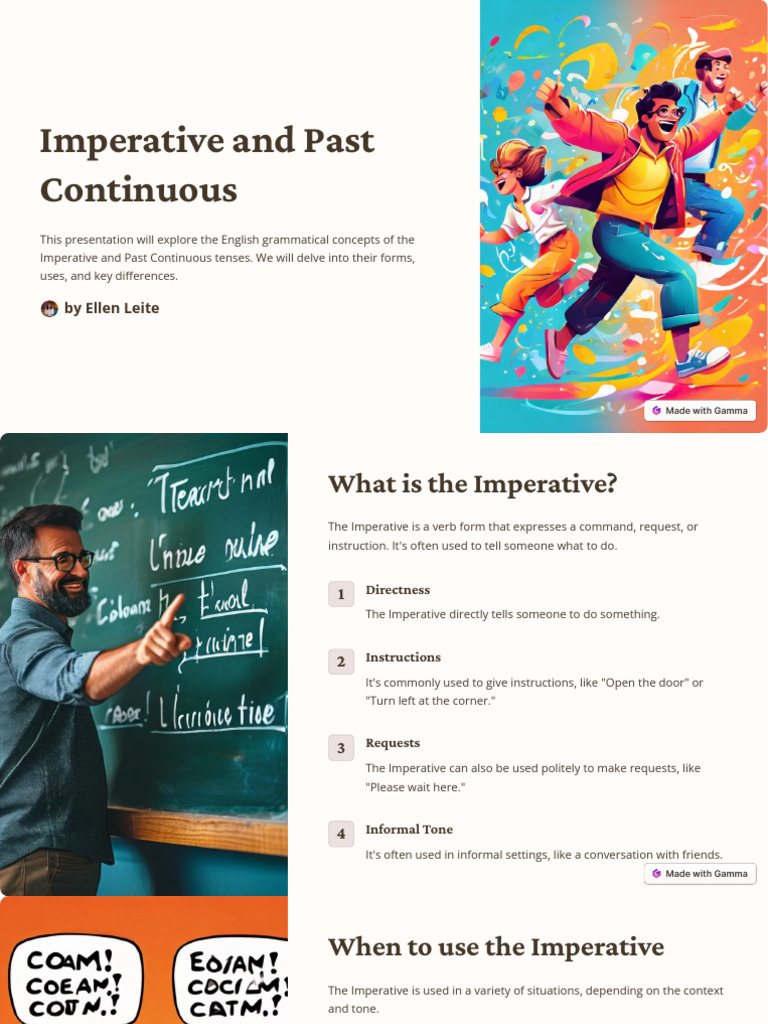 Imperative vs. Past Continuous Tenses | PDF | Grammatical Tense ...