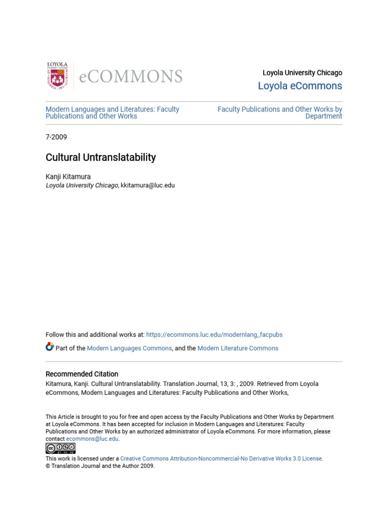 Cultural Untranslatability in Translation | PDF | Translations | Concept